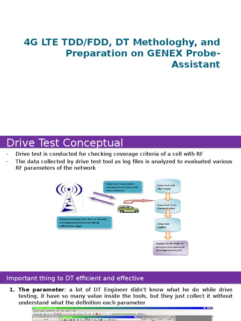 4G LTE TDD-FDD DT Methologhy and Preparation On GENEX Probe-Assistant ...
