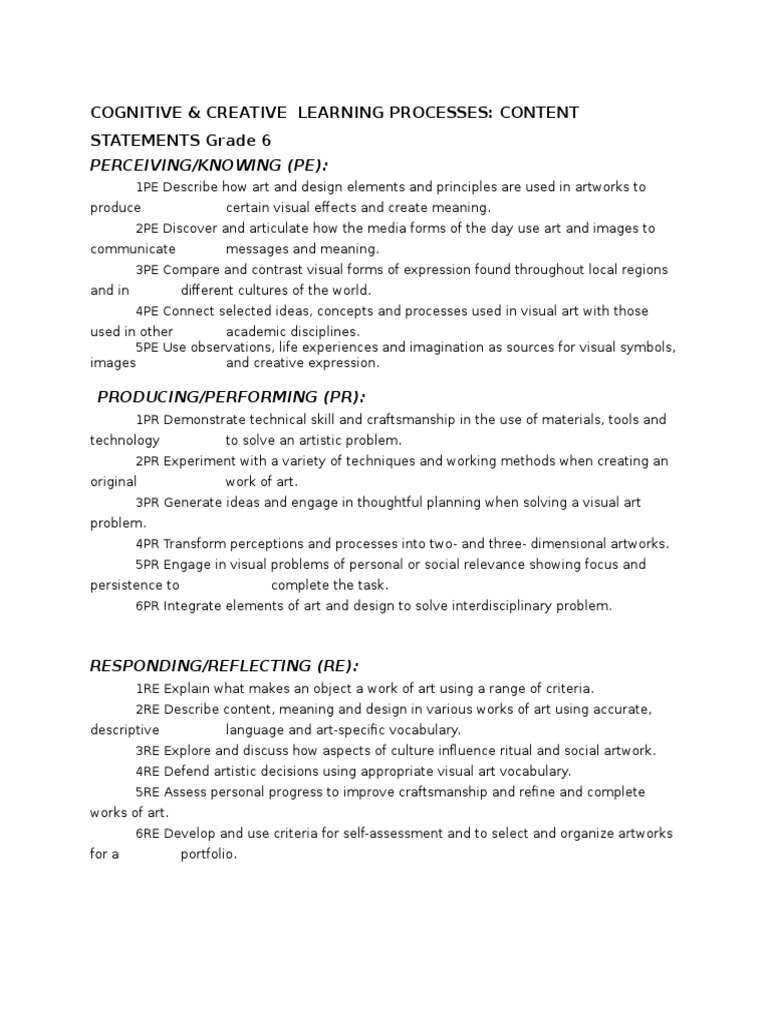 6th Grade State Standards | PDF