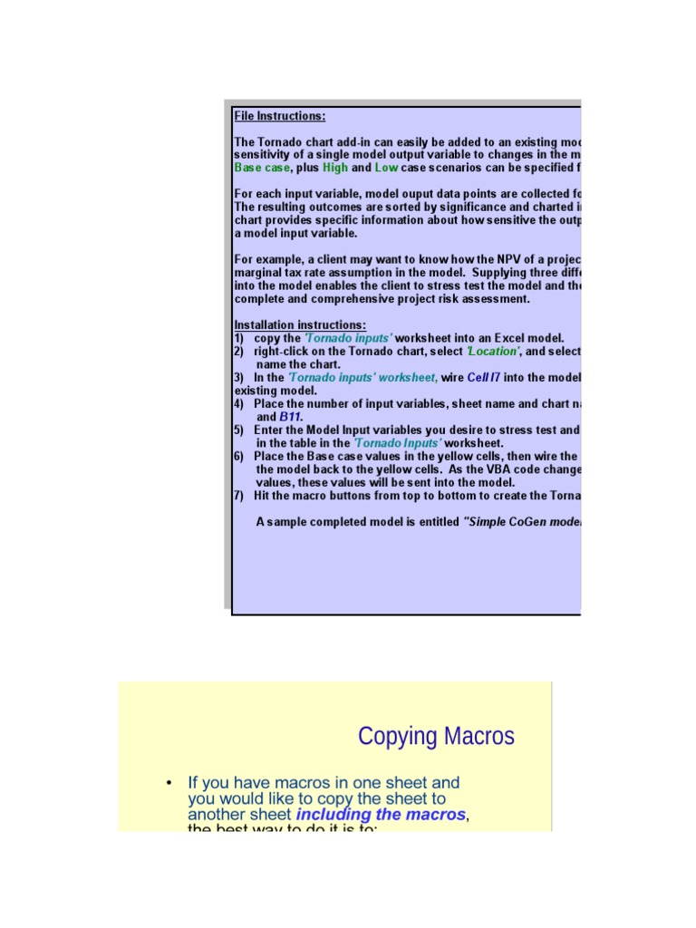 Tornado Diagram Macros New | PDF | Sensitivity Analysis | Spreadsheet