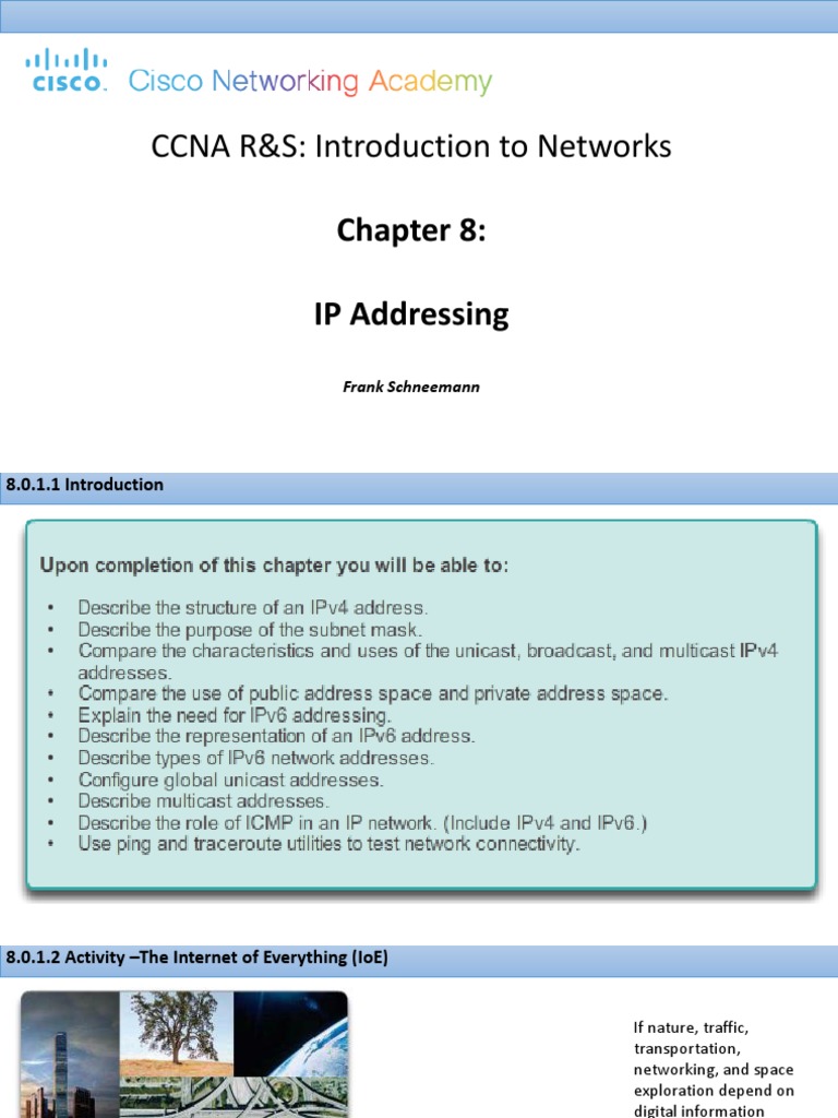 Cisco Netacad Chapter 8 | I Pv6 | Ip Address
