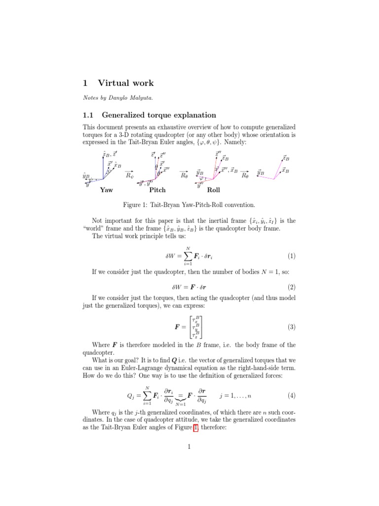 Virtual Work For Generalized Torque | PDF | Angle | Spacetime