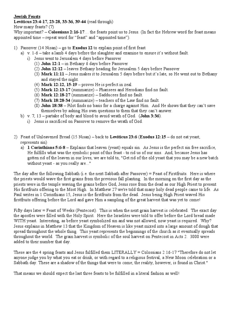 Understanding the Jewish Feasts | PDF | Passover | Yom Kippur