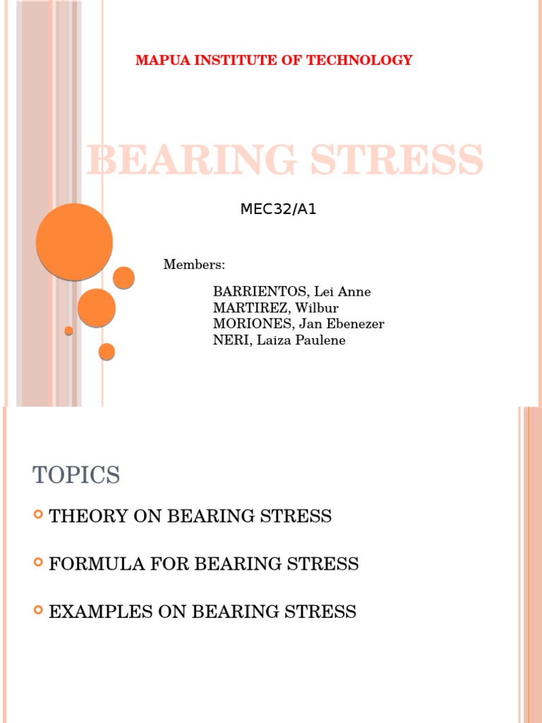 Analysis of Bearing Stress in Mechanical Components through Formulas ...