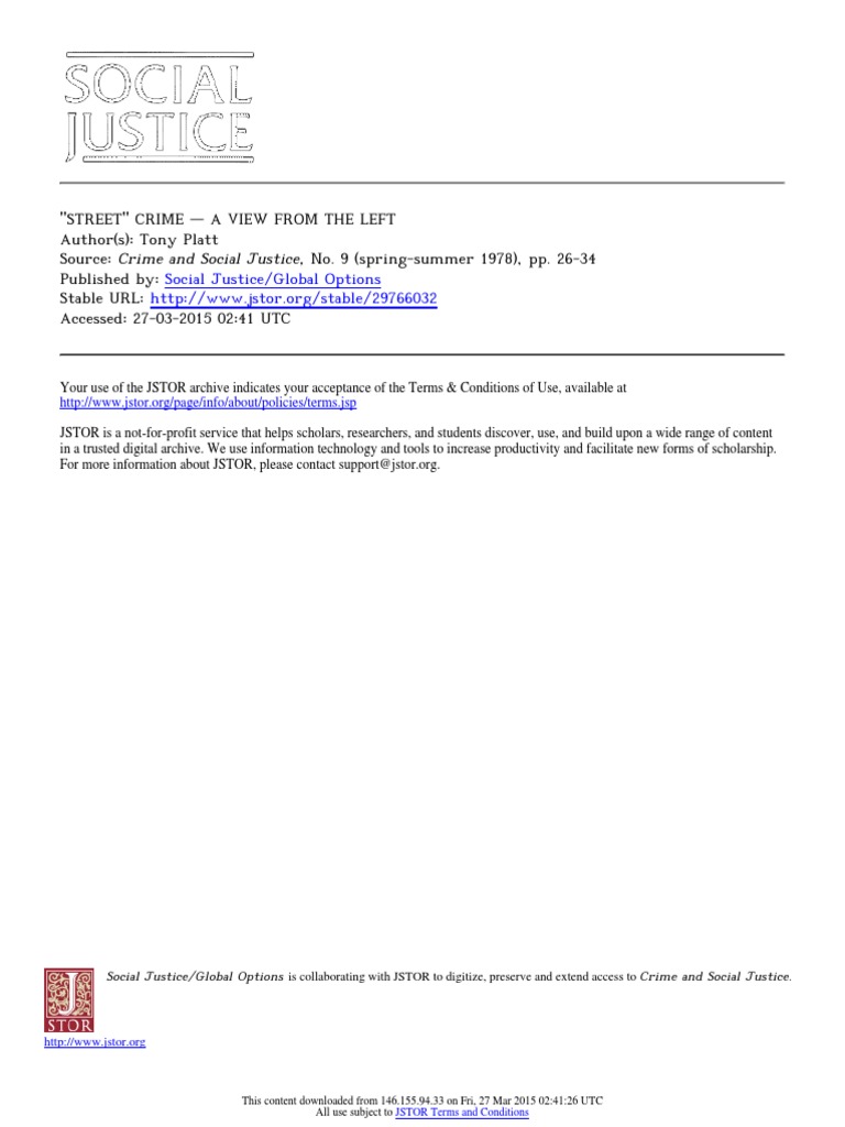 Street Crime Tony Platt | Download Free PDF | Uniform Crime Reports ...