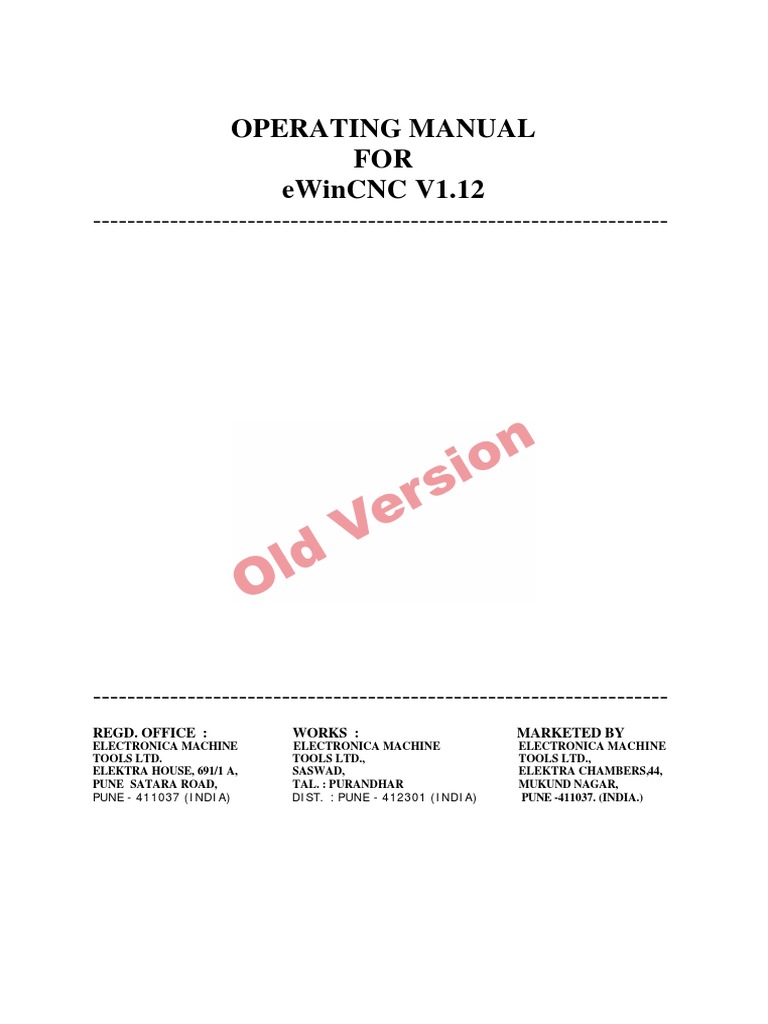 WinCNC - V1.12 - V8 Operating Manual PDF | PDF | Numerical Control ...