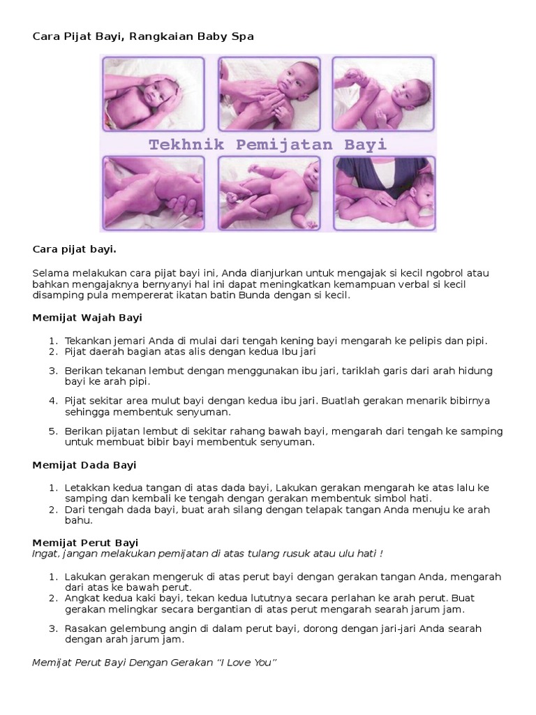 Panduan Cara Pijat Bayi | PDF