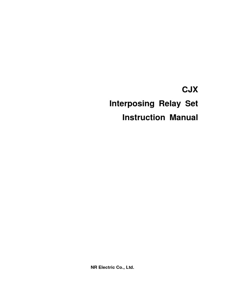 01 - CJX Interposing Relay Set | PDF | Relay | Switch