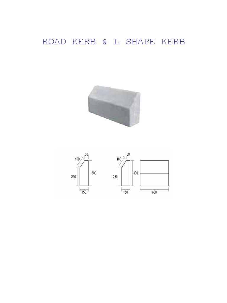 Road Kerb & L Shape Kerb | PDF