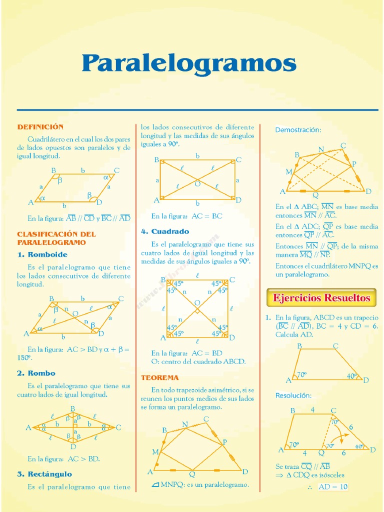 Guia Sobre Paralelogramos | PDF