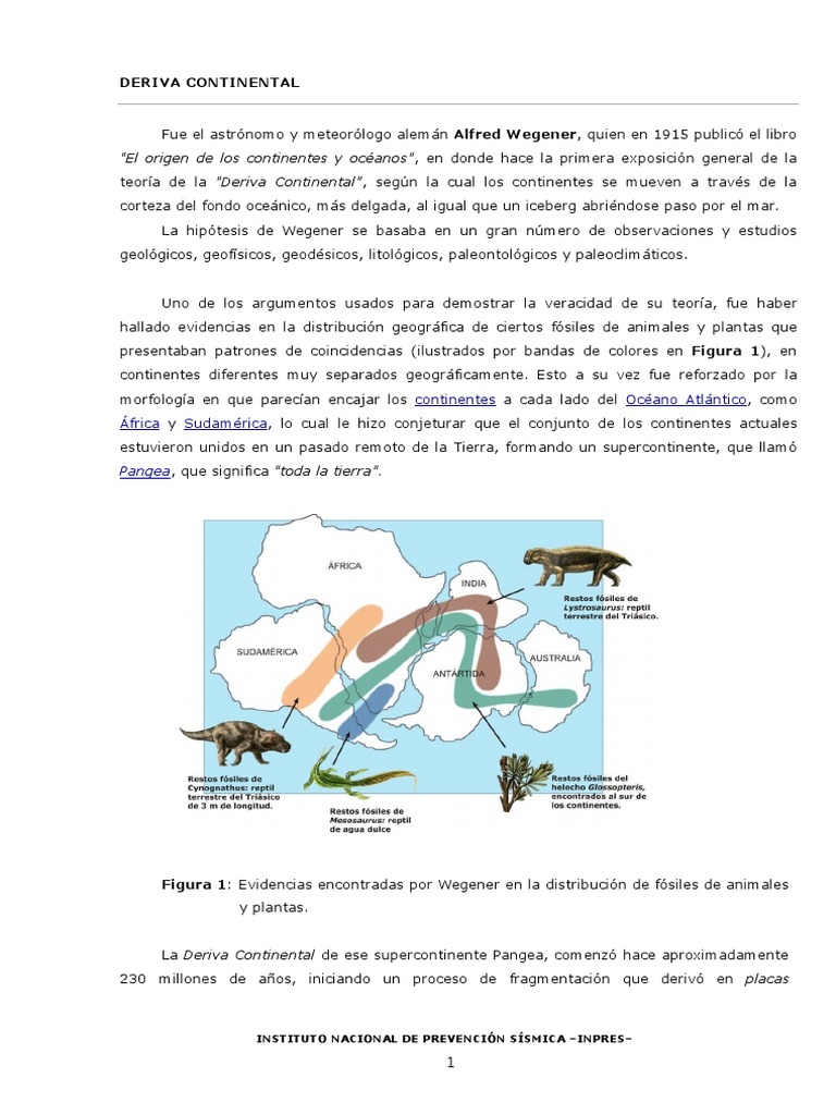 Deriva Continental | PDF | Placas tectónicas | Planetas Del Sistema Solar
