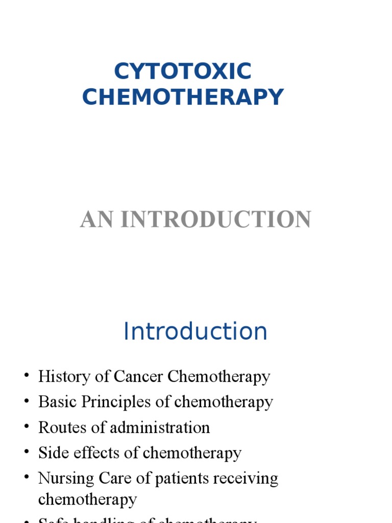 Introduction to Cytotoxic Chemotherapy | PDF | Chemotherapy | Cancer