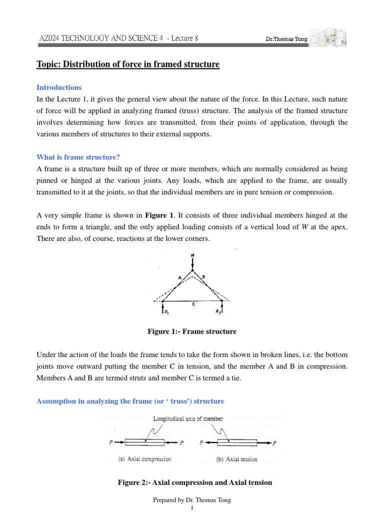 Framed Structure Force Analysis | PDF | Truss | Tension (Physics)