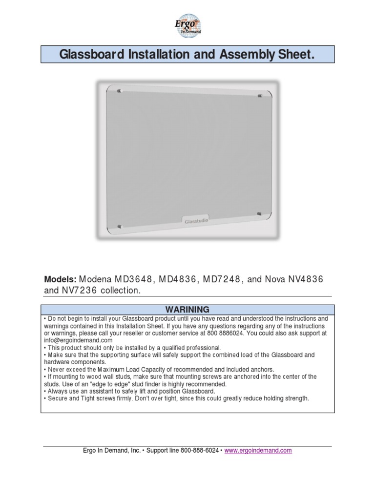 Glassboard Installation Sheet | PDF | Screw | Building Materials