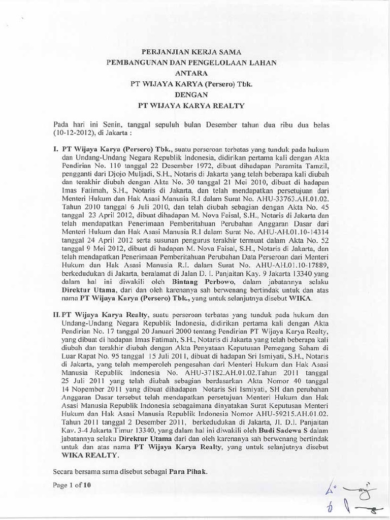 Contoh Perjanjian KSO | PDF