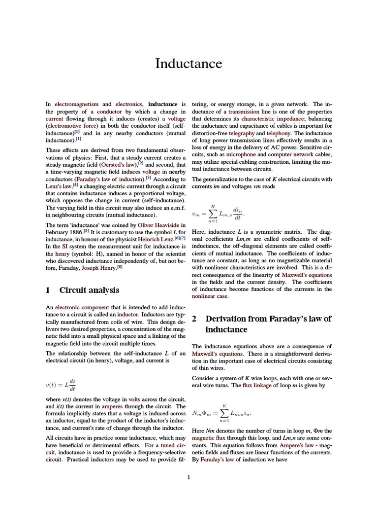 Induct Ance | PDF | Inductance | Inductor