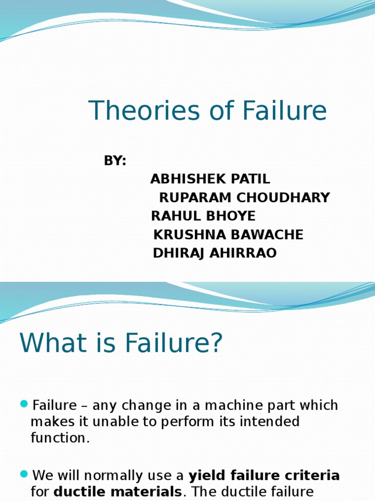 Theories of Failure Final | PDF | Yield (Engineering) | Stress (Mechanics)