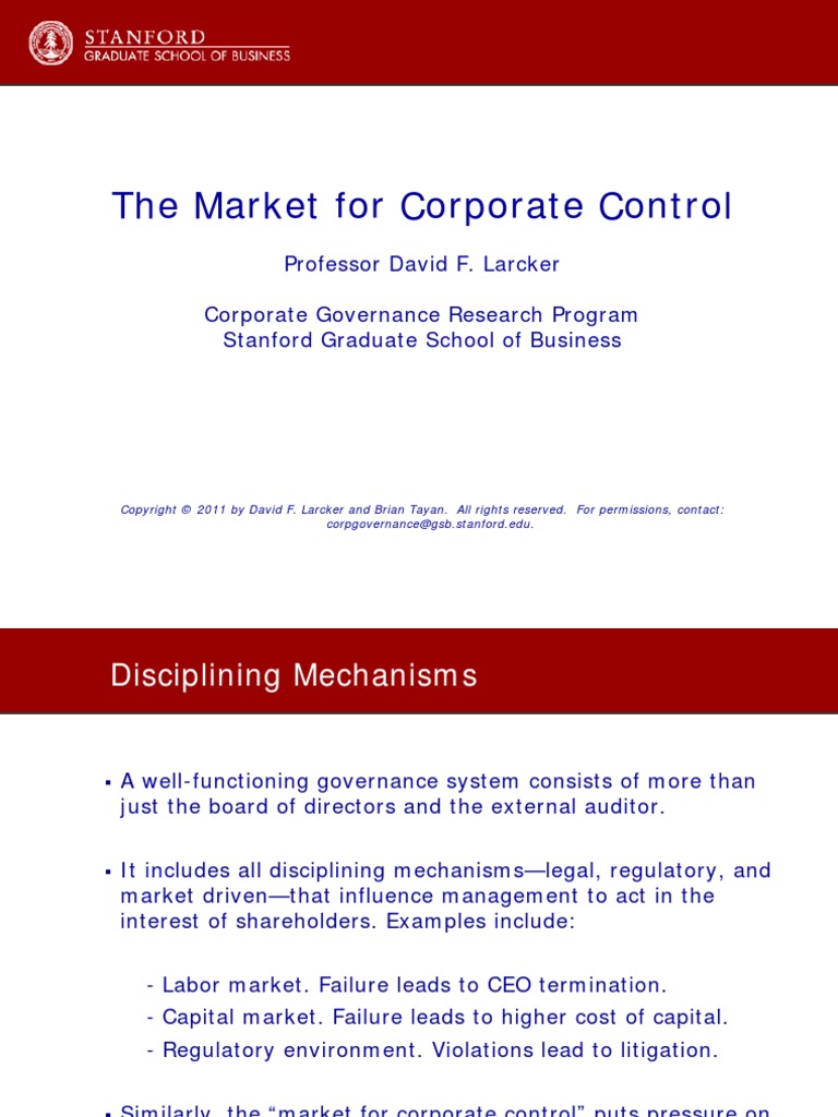 11.corporate Control | PDF | Mergers And Acquisitions | Corporate ...