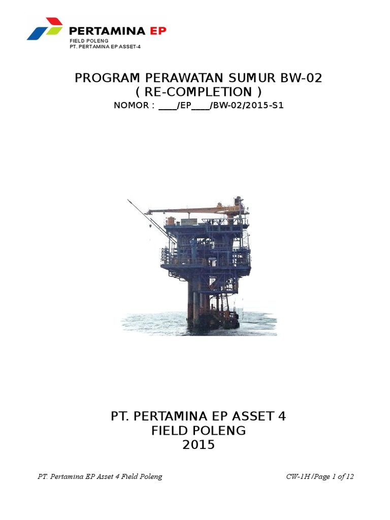 Pertamina EP Asset 4 Poleng BW-021 WO Program | PDF | Hydraulics ...