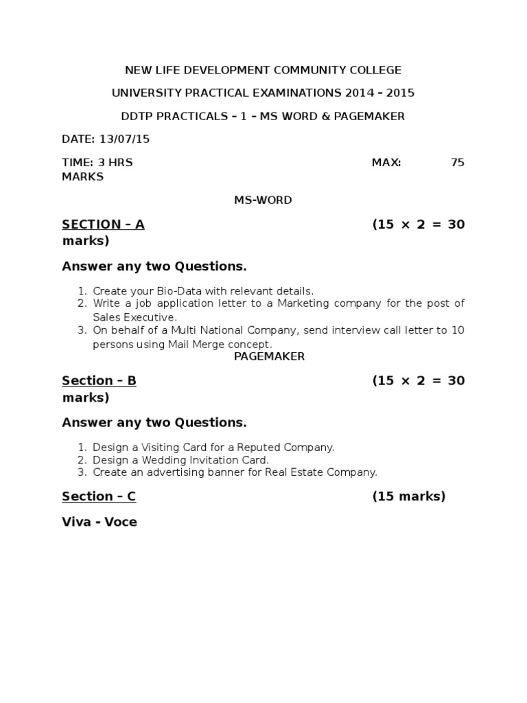 Pagemaker Questions - 1 | PDF | Career & Growth | Art