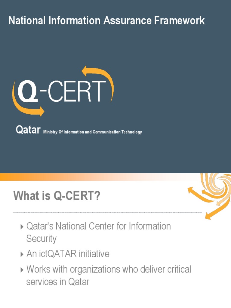 Qatar National Information Assurance Framework Ismael | PDF | Computer ...