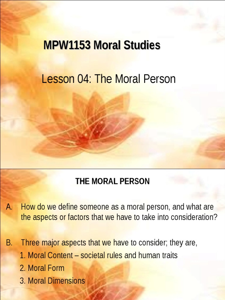 Defining the Moral Person | PDF | Morality | Epistemology