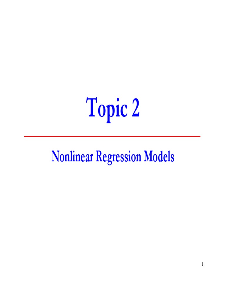Topic 2 Nonlinear Regression Models | PDF | Errors And Residuals ...