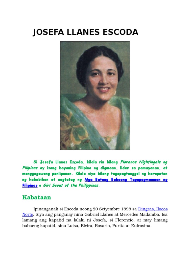Talambuhay ni Josefa Llanes Escoda