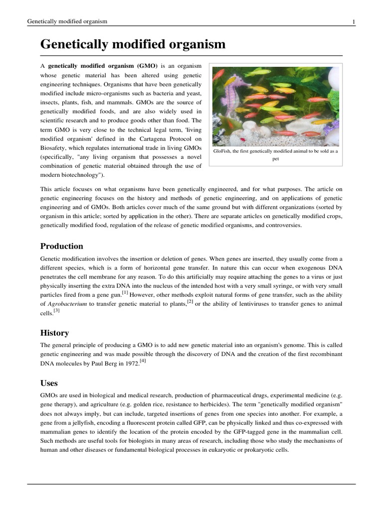 Genetically Modified Organism | PDF | Genetically Modified Organism ...