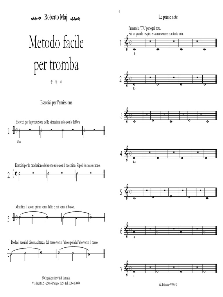 Roberto Maj - Metodo Facile Per Tromba | PDF