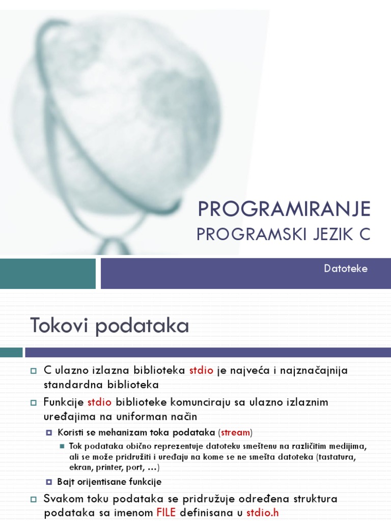 Programski Jezik C - Datoteke | PDF