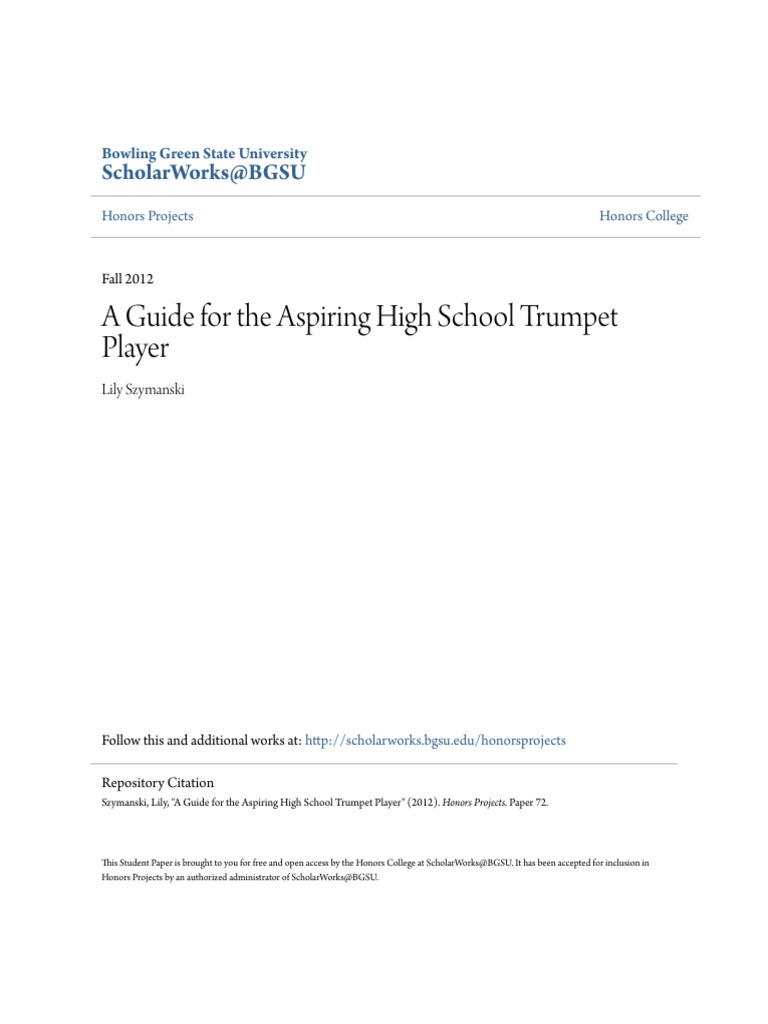 High School Trumpet Player's Guide | PDF | Pitch (Music) | Trumpet