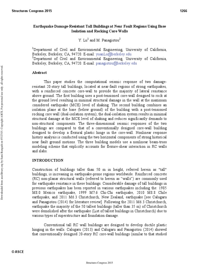 Earthquake Damage-Resistant Tall Buildings at Near Fault Regions Using ...