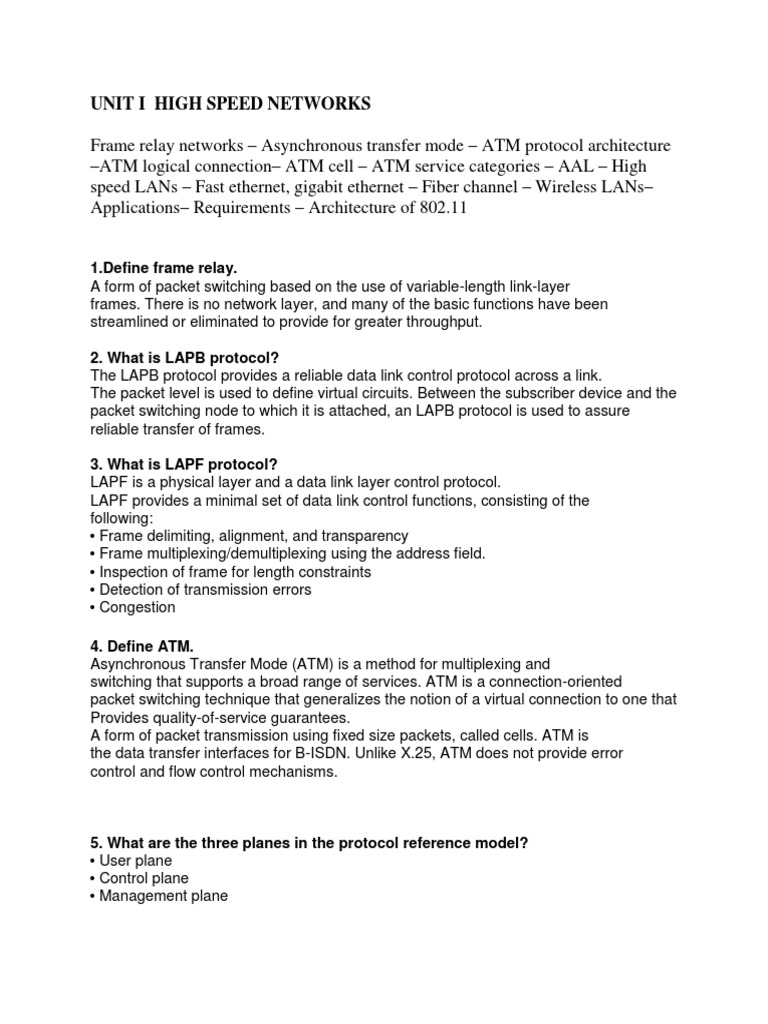 HSN 2 Marks Latest | PDF | Quality Of Service | Asynchronous Transfer Mode