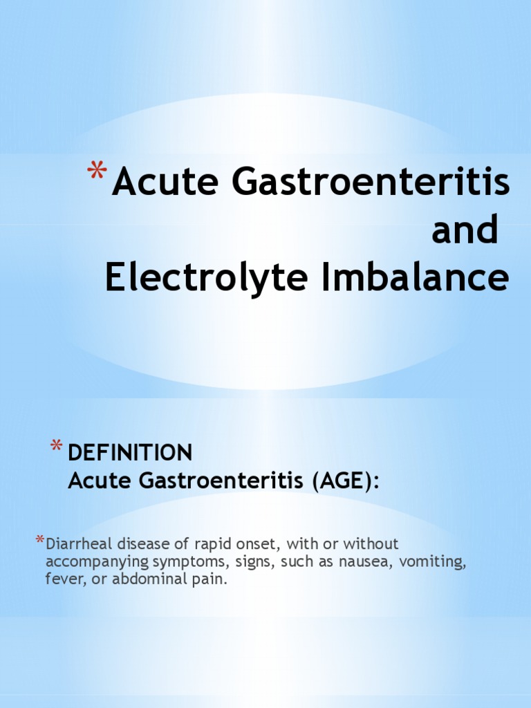 Acute Gastroenteritis Presentation EDITEDV2 | PDF | Diarrhea | Health ...