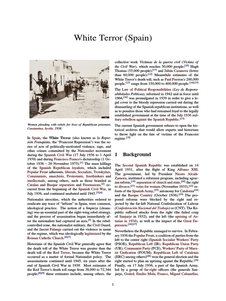 White Terror (Spain) | PDF | Francoist Spain | Government Of Spain
