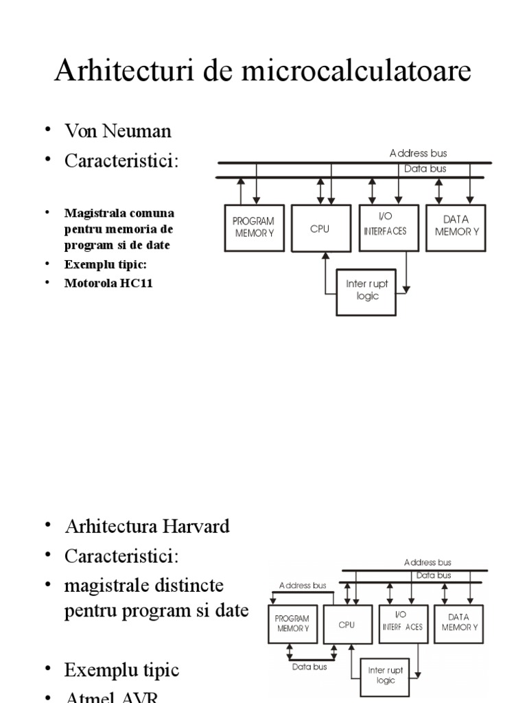 Arhitecturi de Microcalculatoare: - Von Neuman - Caracteristici | PDF ...