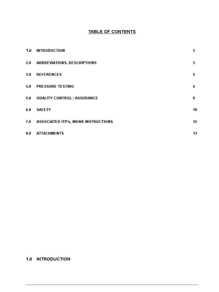 METHOD of STATEMENT Pressure Testing of Pipework | PDF | Pipe (Fluid ...