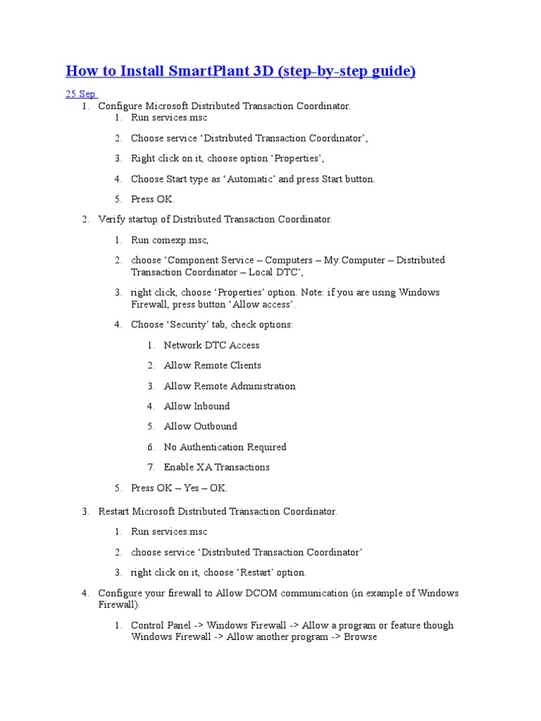 SmartPlant 3D Setup Guide | PDF | Port (Computer Networking) | Microsoft Sql Server
