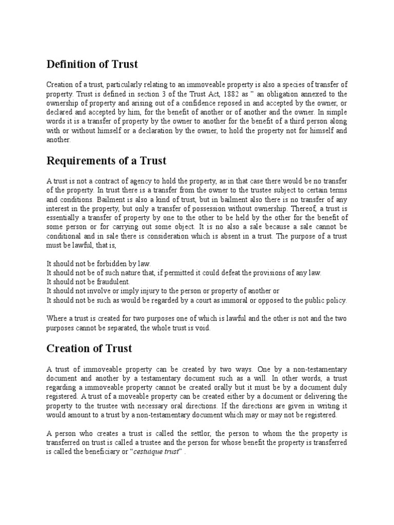 Trust Info | PDF | Trust Law | Nonprofit Organization