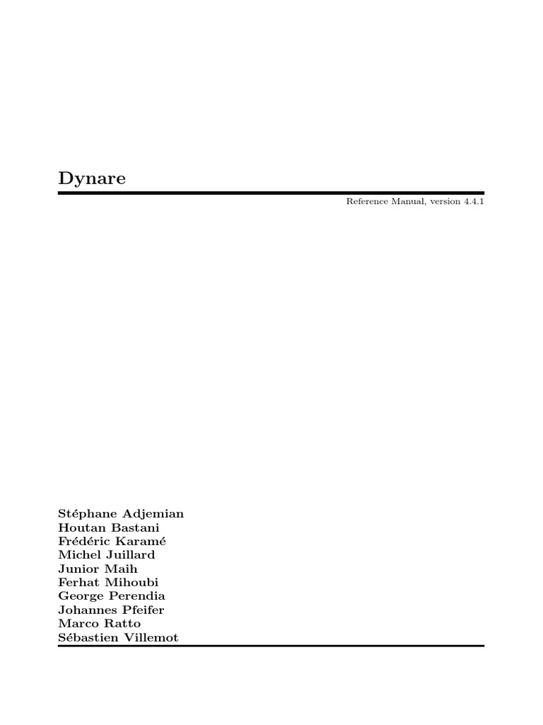 Dynare | PDF | Parameter (Computer Programming) | Matlab