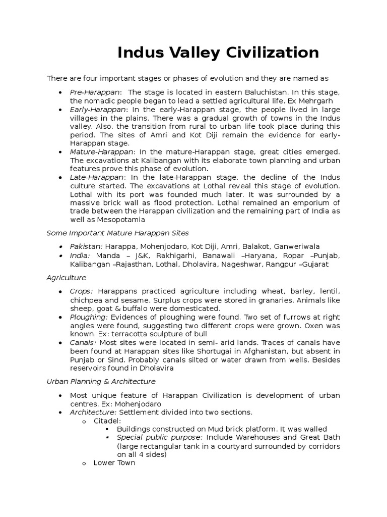 Indus Valley Civilization | PDF | Social Science