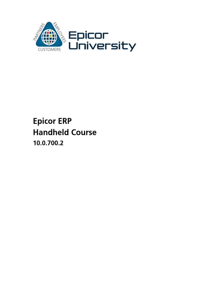 Epicor ERP Handheld Course | PDF | Mobile Device | Databases