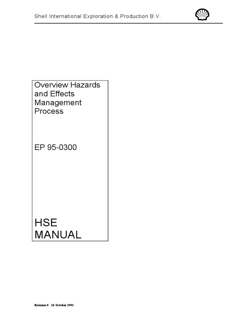 HSE Manual: Overview Hazards and Effects Management Process | PDF ...