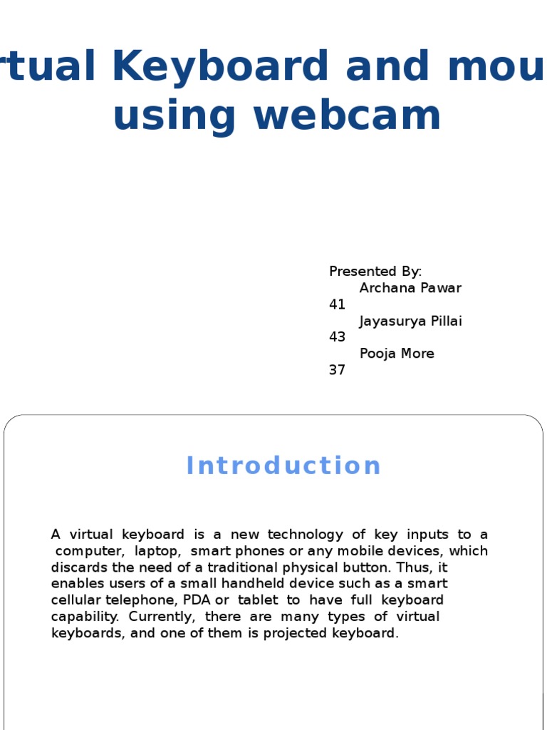 Projected Virtual Keyboard Technology | PDF | Mobile Device | Computer ...