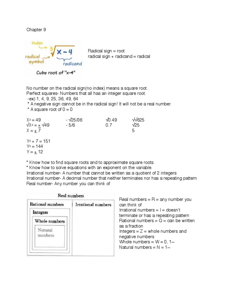 Understanding Radicals and Pythagorean Theorem | PDF