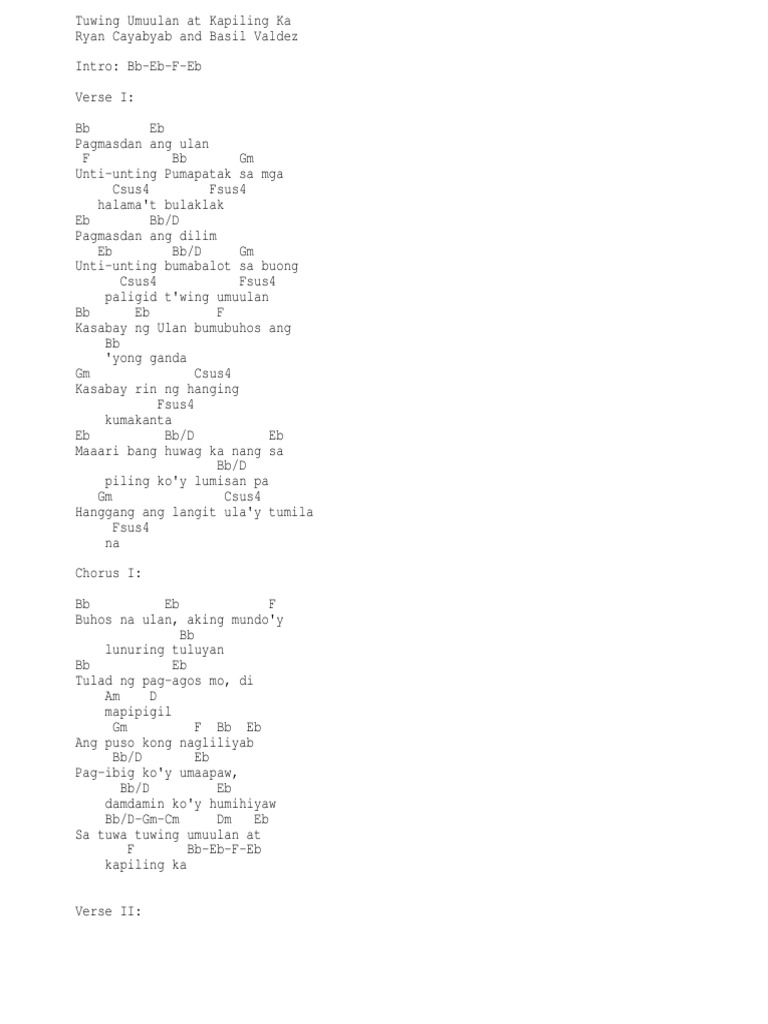 Tuwing Umuulan at Kapiling Ka