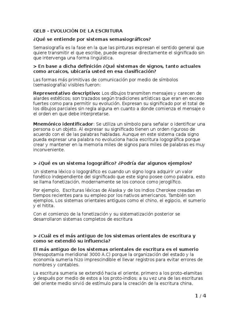 Evolución de la Escritura y Sistemas Semasiográficos | PDF | Alfabeto ...