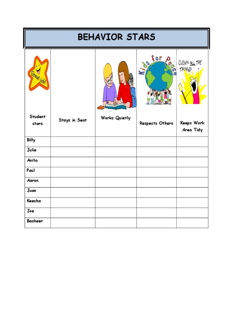 Student Behavior Stars Chart | PDF