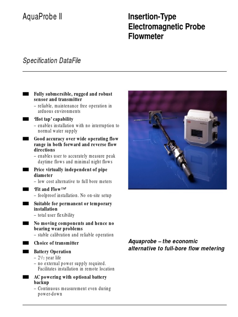 ABB Aquaprobe | PDF | Flow Measurement | Battery (Electricity)
