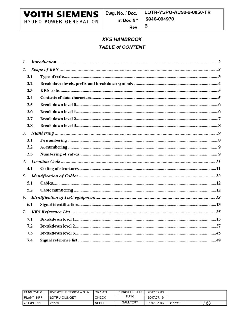 KKS Handbook Rev B | PDF | Instrumentation | Valve